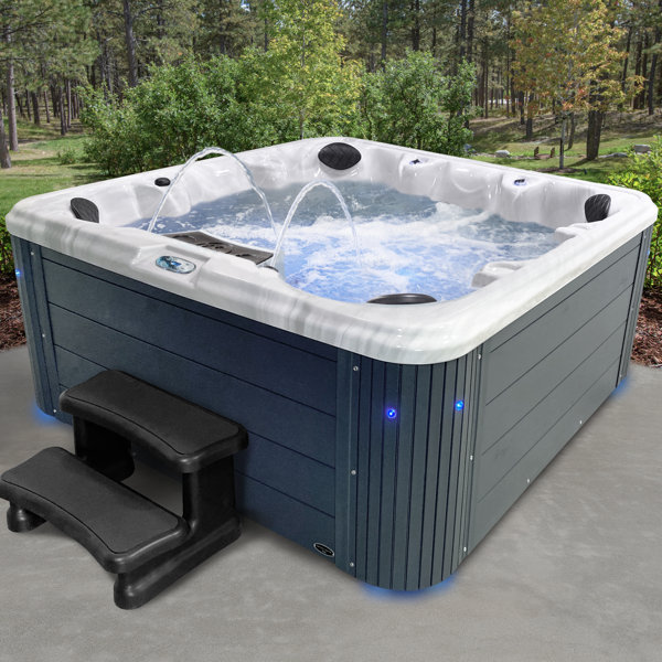 AquaLife Insight 6 Person 34-Jet, 73-Port Acrylic Non-Lounger Spa with ...